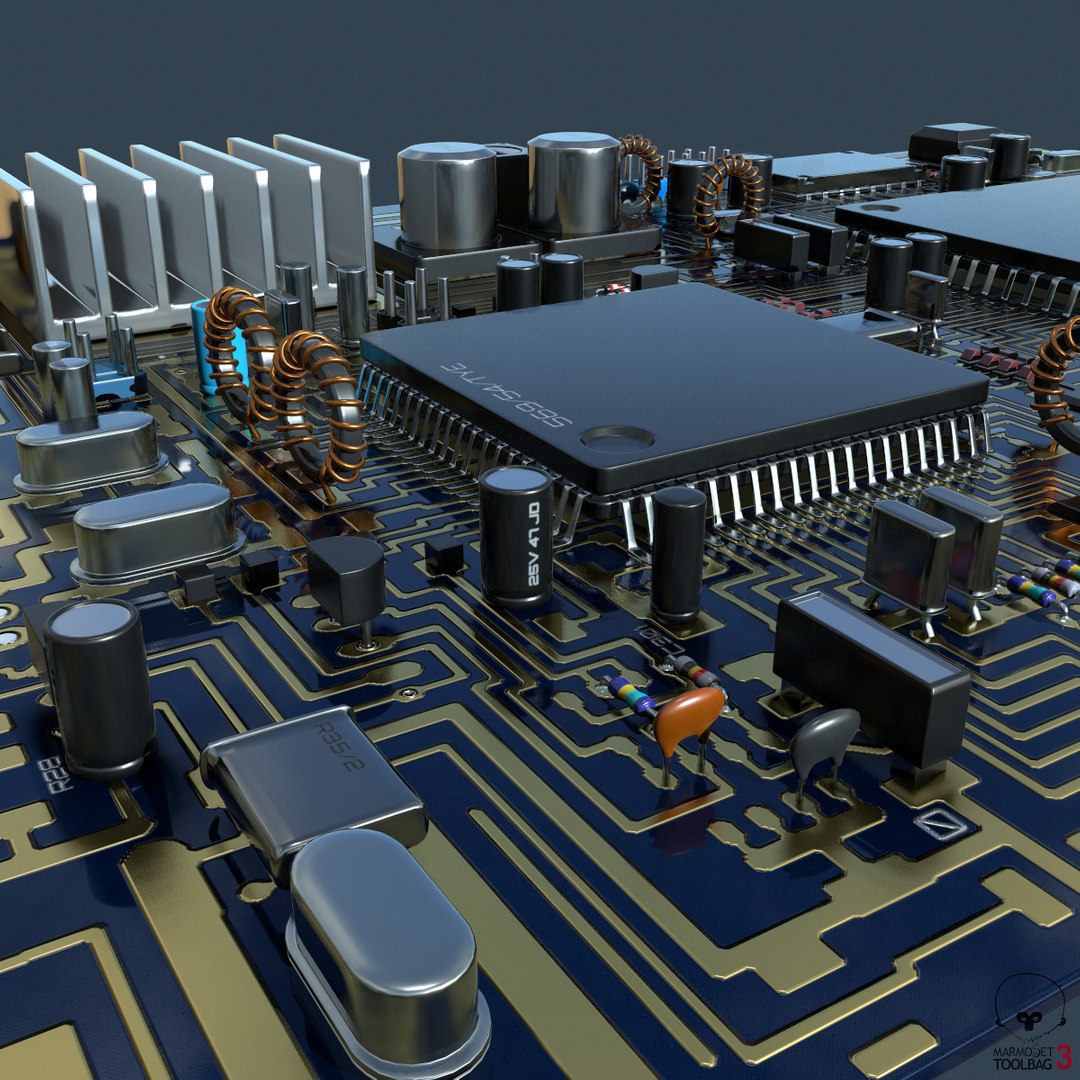 Generic Circuit Blue Board 3D Model - TurboSquid 1234784