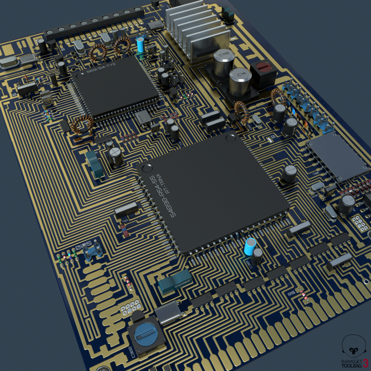 Generic circuit blue board 3D model - TurboSquid 1234784