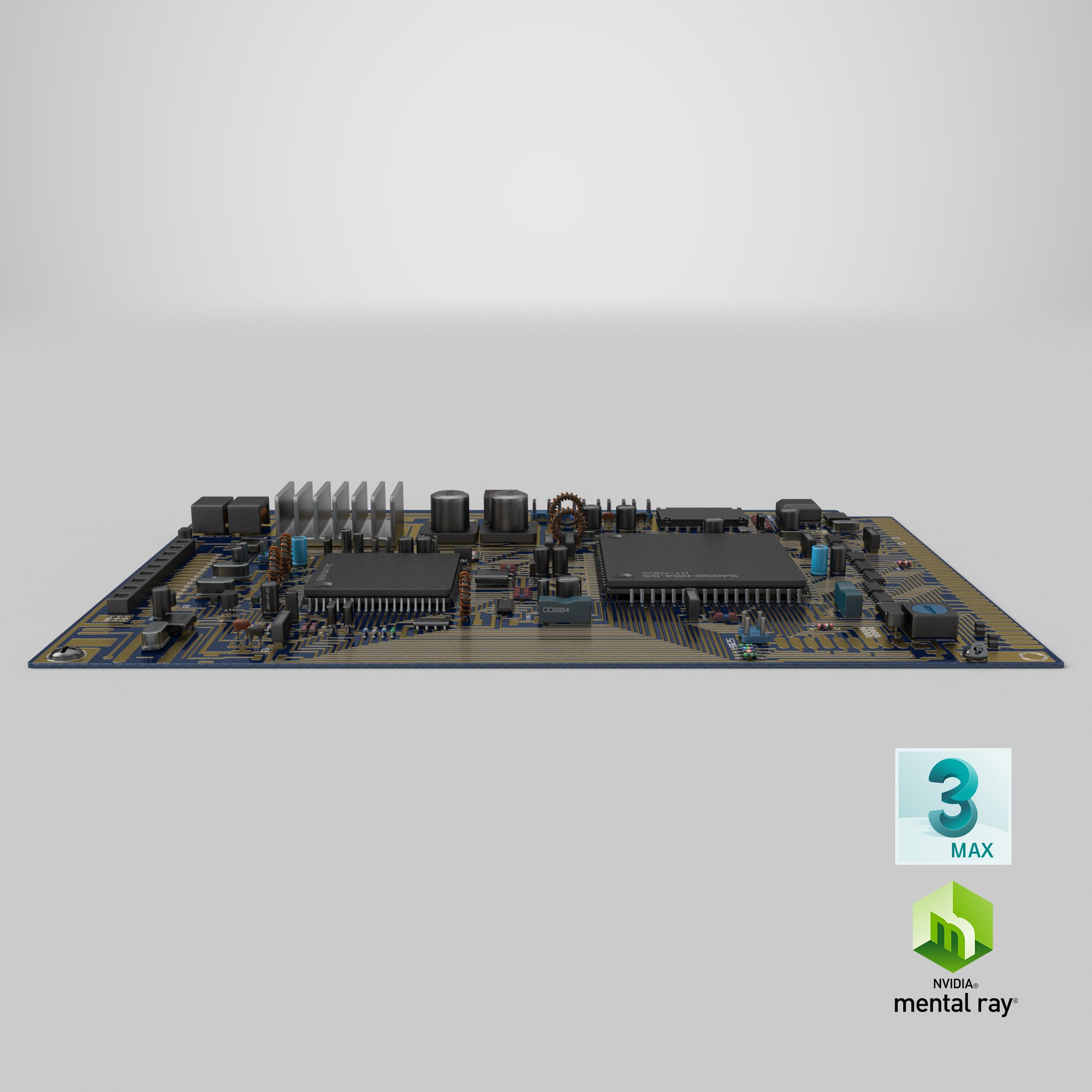 Generic circuit blue board 3D model - TurboSquid 1234784