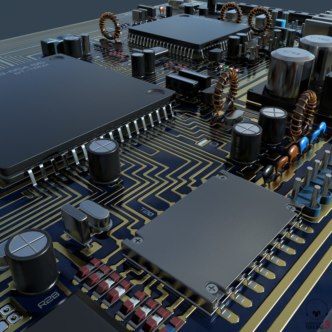 Generic Circuit Blue Board 3D Model - TurboSquid 1234784