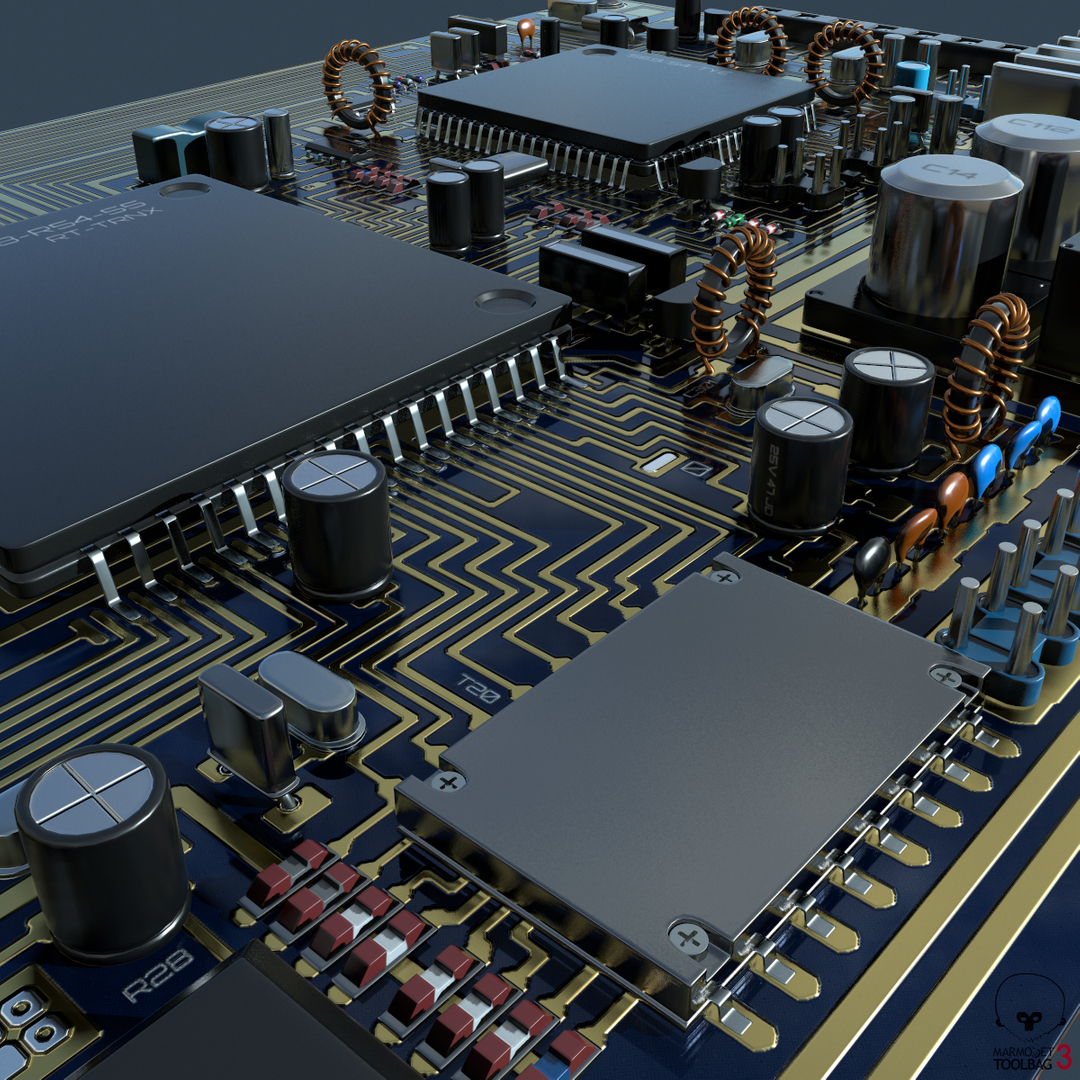 Generic circuit blue board 3D model - TurboSquid 1234784