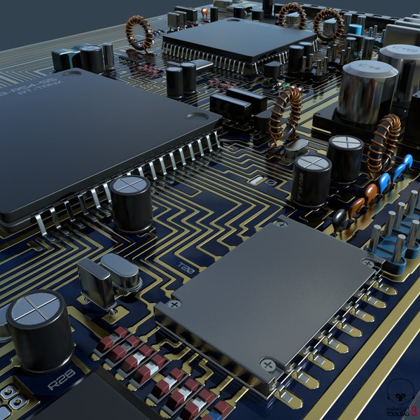 Generic circuit blue board 3D model - TurboSquid 1234784