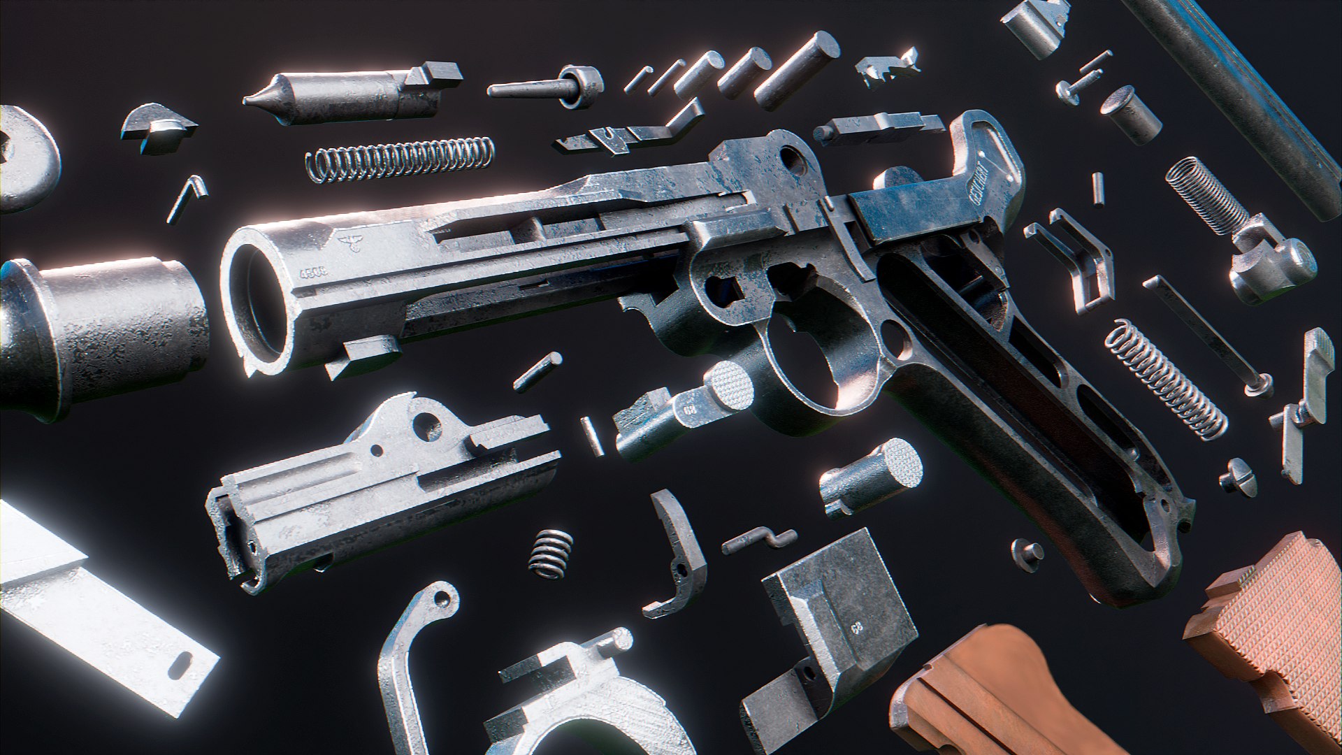 Luger P08 - WW2 German Pistol 3D Model - TurboSquid 2229561