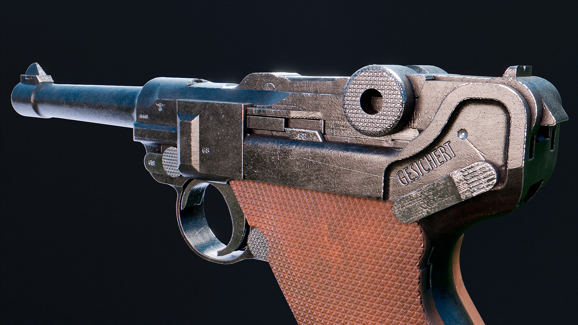 Luger P08 - WW2 German Pistol 3D Model - TurboSquid 2229561