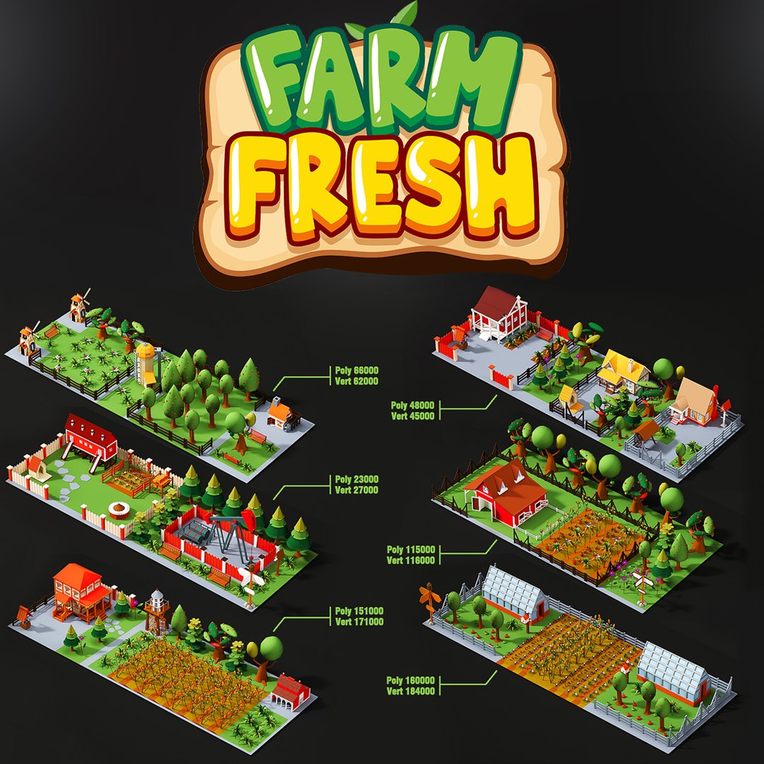Farm Set Scene 3D model - TurboSquid 2037019