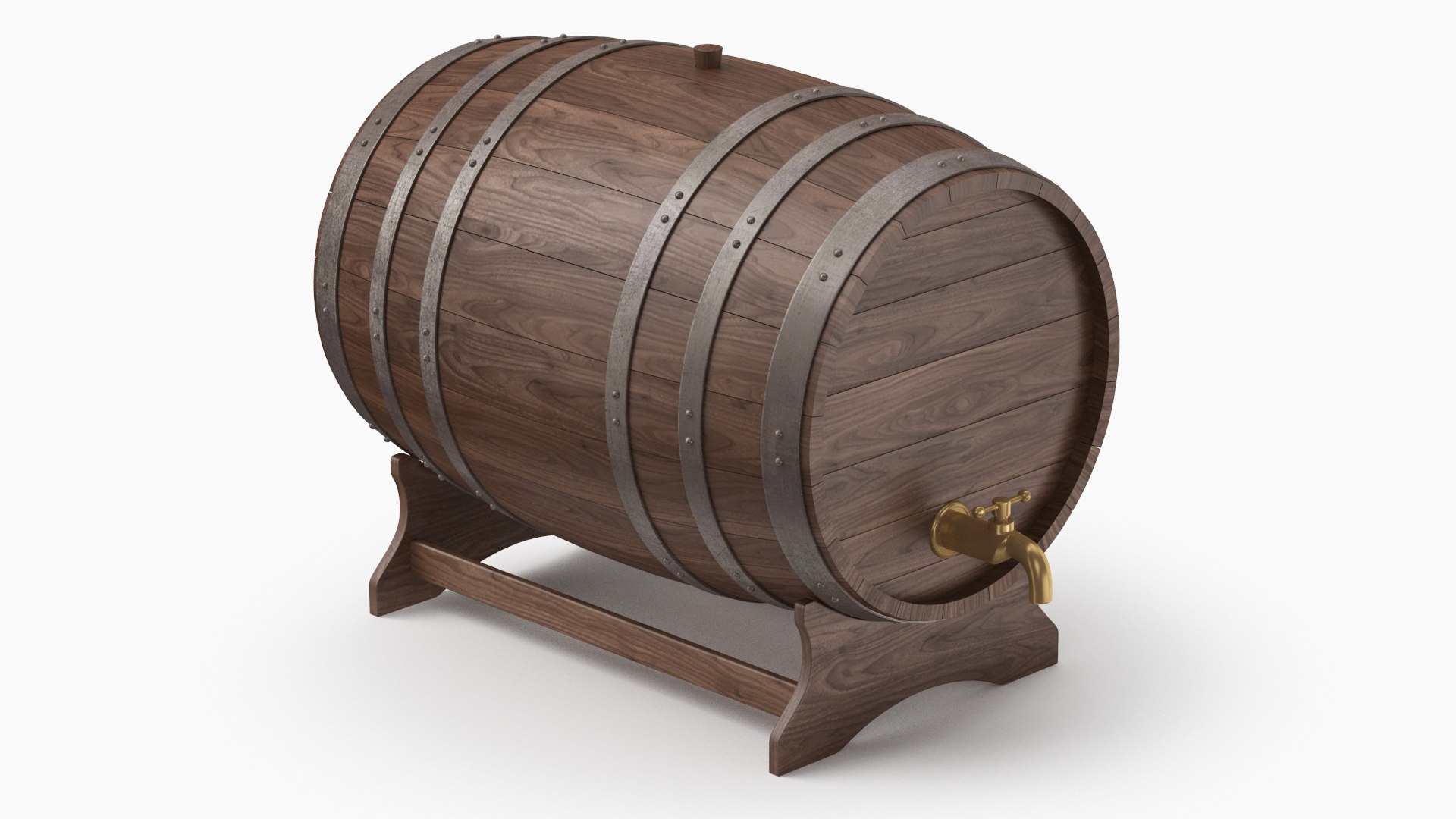 Wooden Wine Barrel 02 3D - TurboSquid 2151896