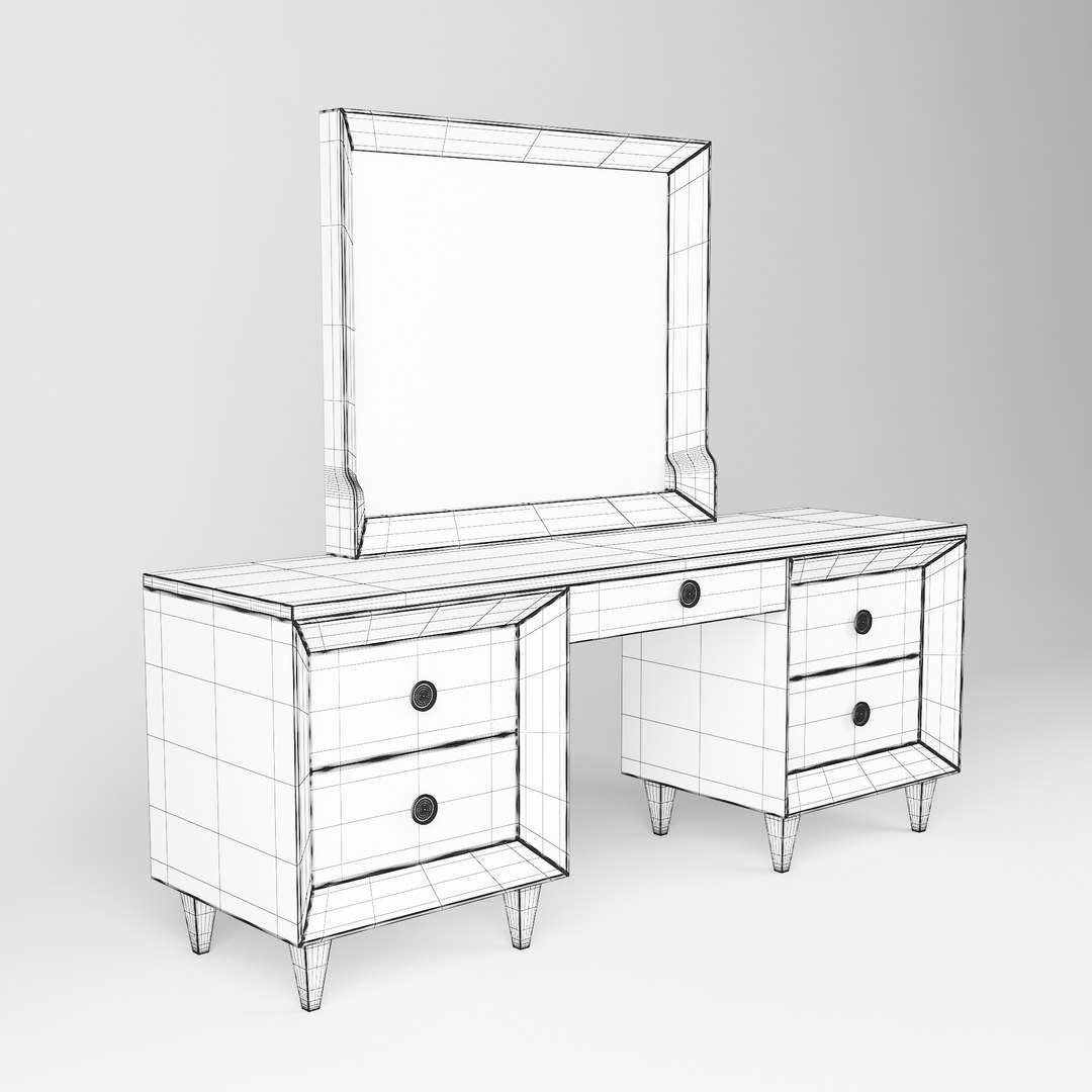 3D Model Modern Makeup Table 001 - TurboSquid 2296059