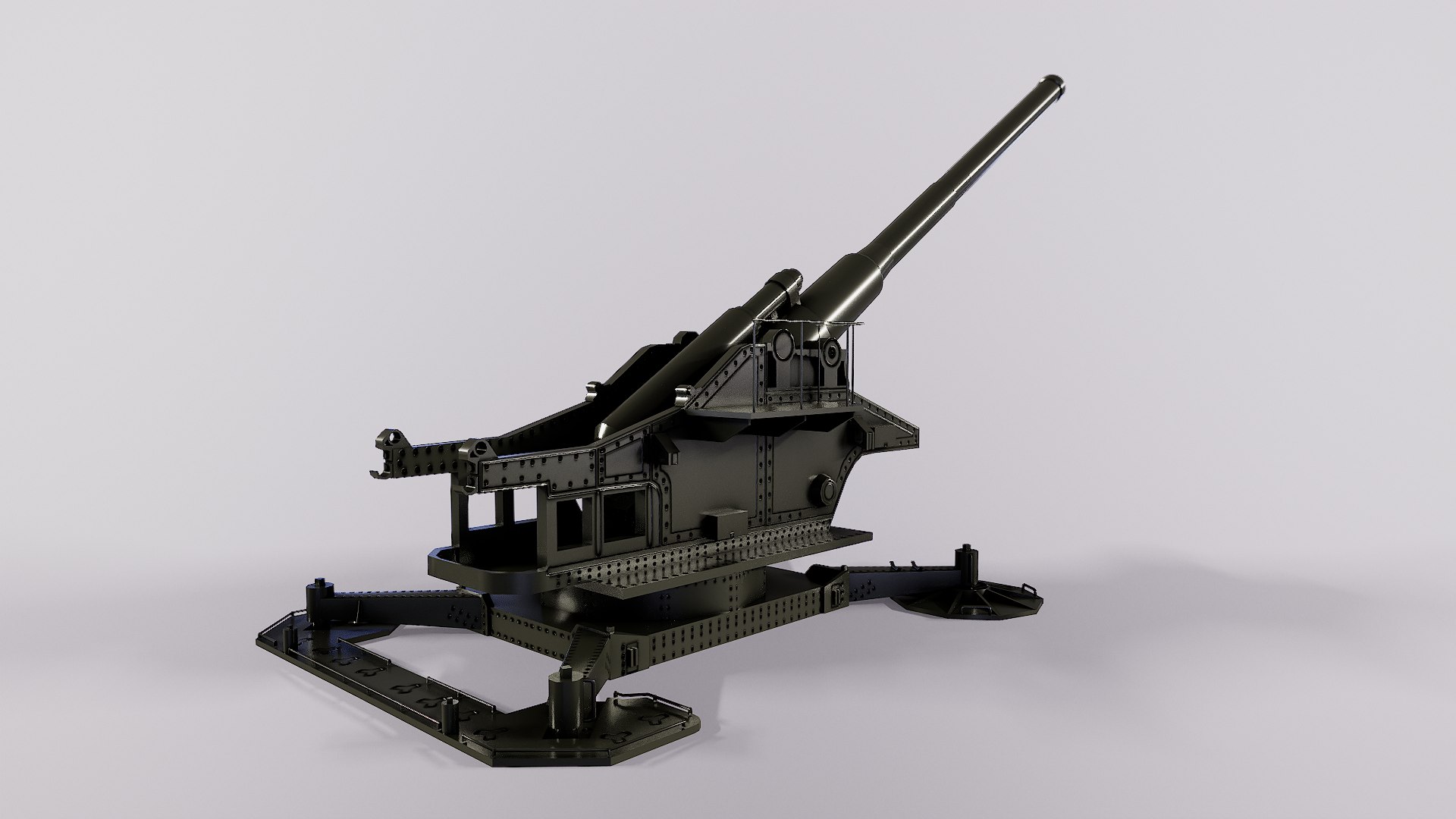 210-mm Cannon Model 1939 Br-17 3D - TurboSquid 1757202