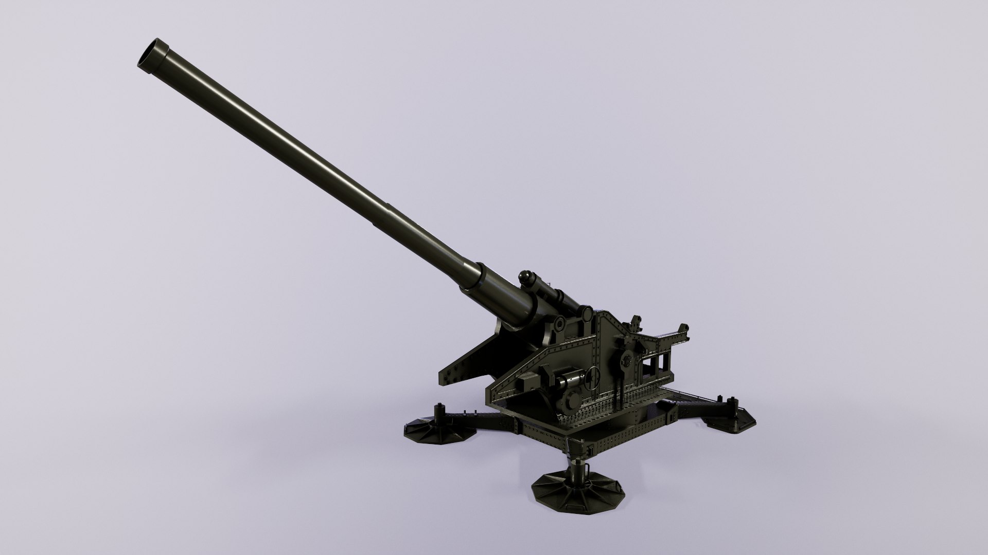 210-mm Cannon Model 1939 Br-17 3D - TurboSquid 1757202