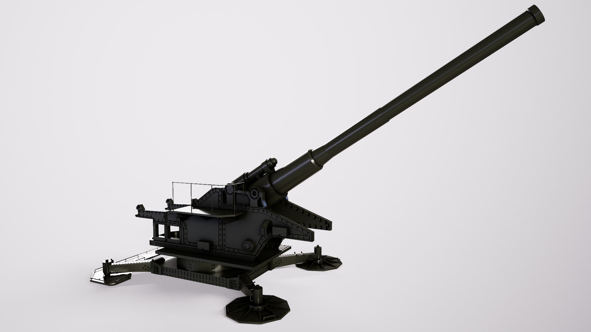 210-mm Cannon Model 1939 Br-17 3D - TurboSquid 1757202