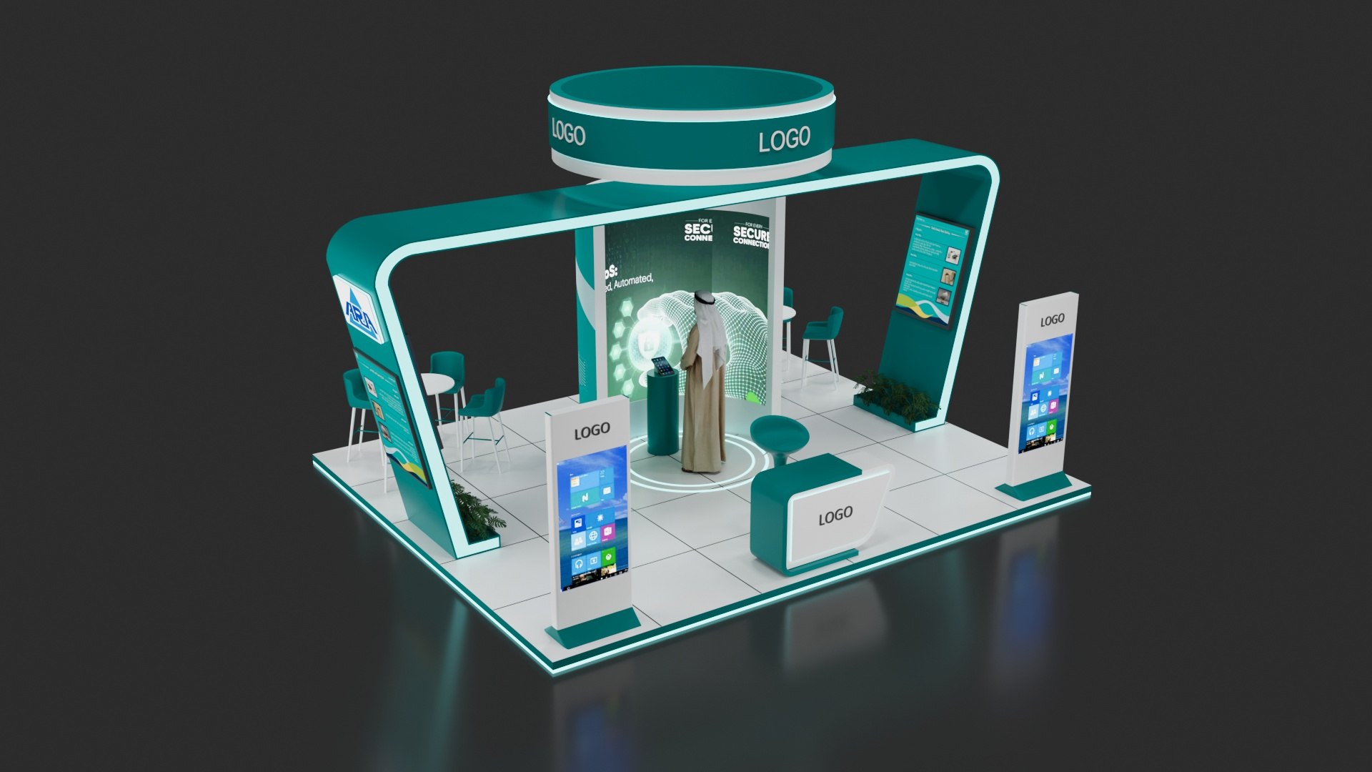 Exhibition Booth 3D Model - TurboSquid 2283857