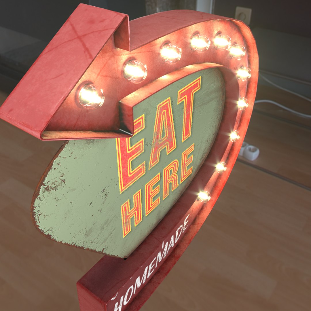 Sign Eat Arrow 3D Model - TurboSquid 1598024