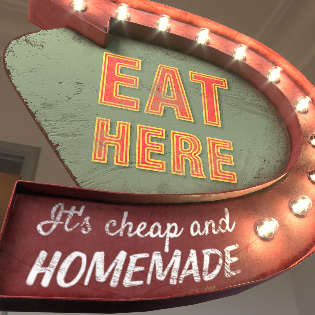 Sign Eat Arrow 3D Model - TurboSquid 1598024