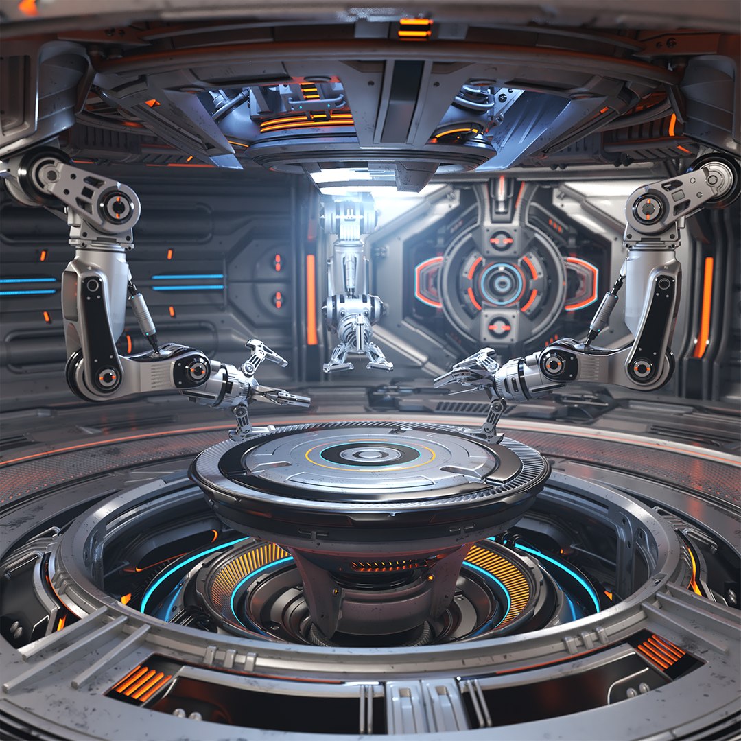 Sci-Fi Robotic Factory - Rigged 3D Model - TurboSquid 2070519