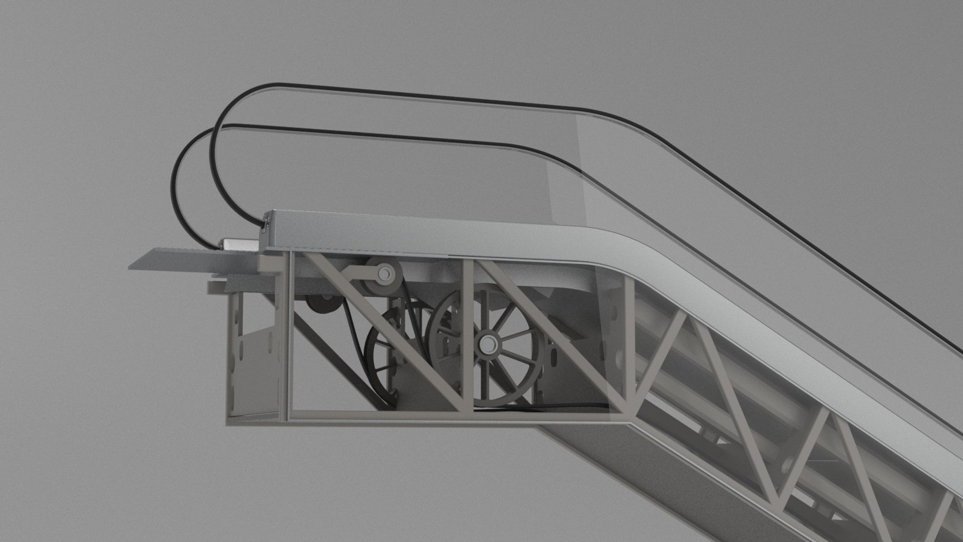 Escalator Building 3d Model