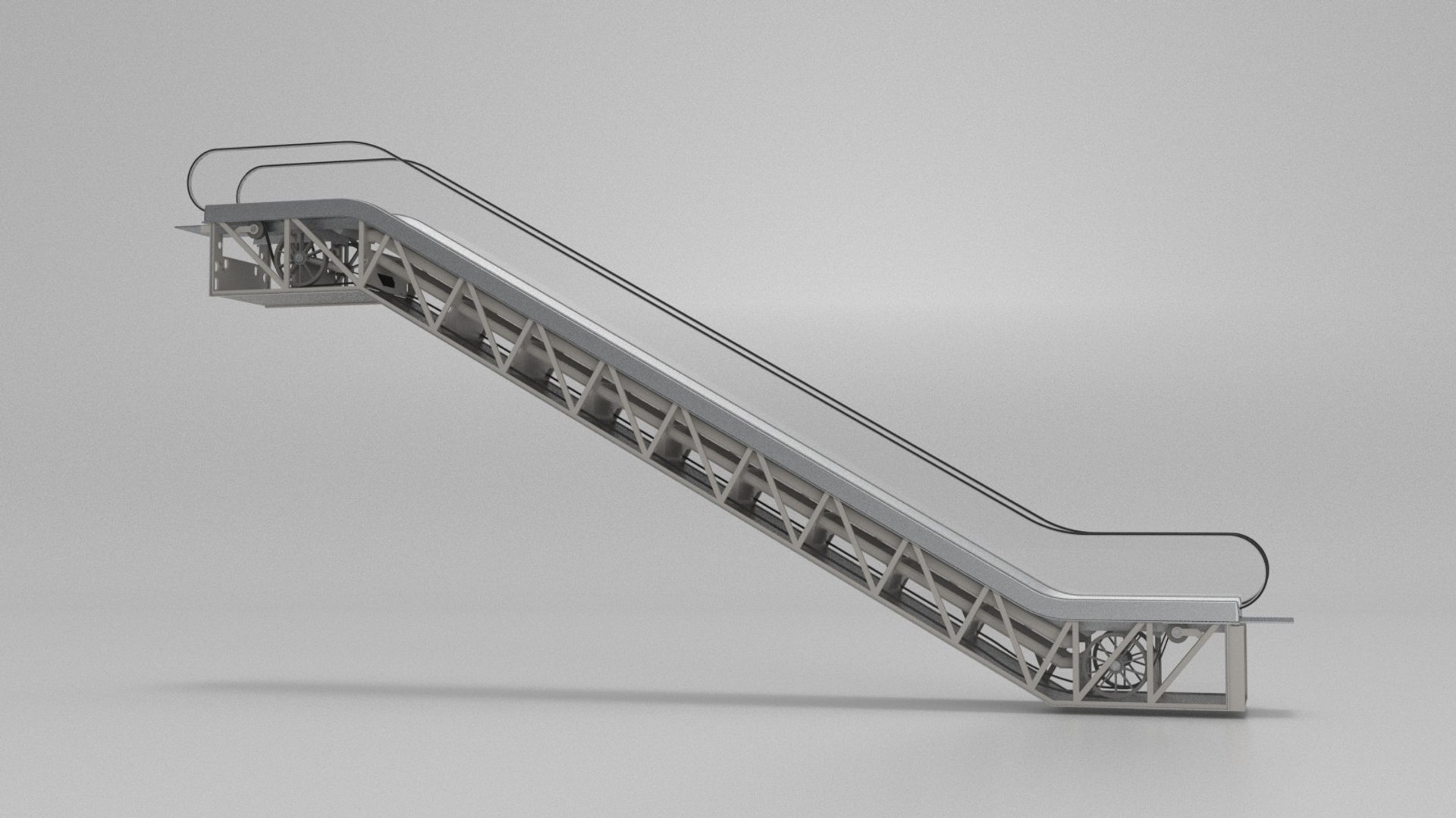 Escalator Building 3d Model