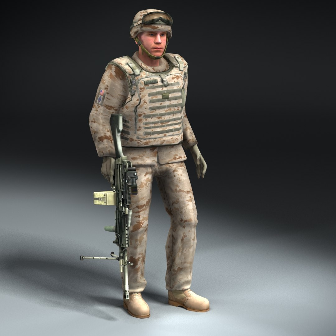 3d model marine corps rigged d