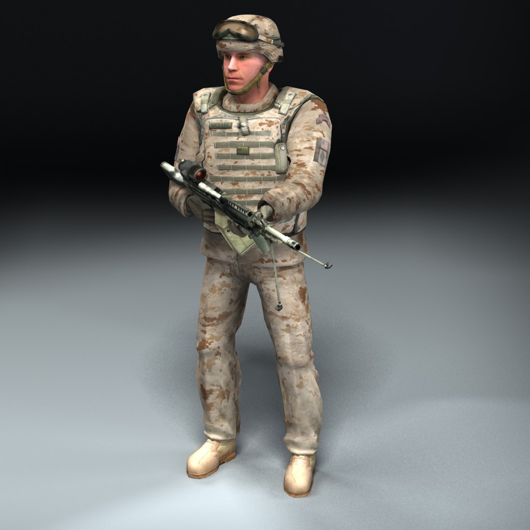 3d model marine corps rigged d