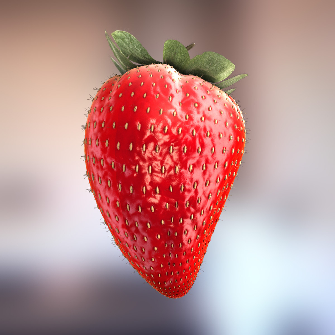 3ds Max Strawberry Fruit Leaf