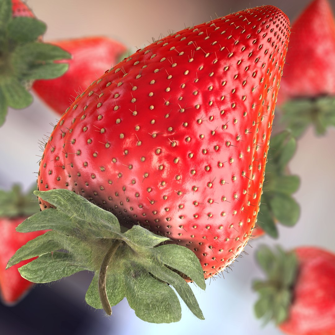 3ds Max Strawberry Fruit Leaf
