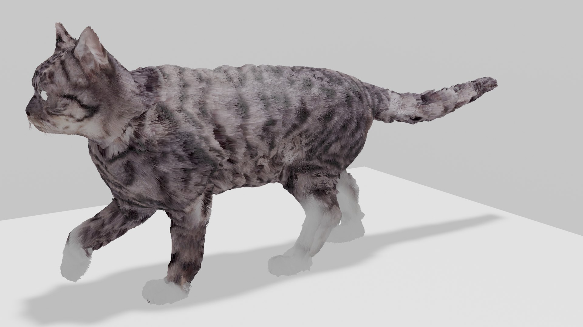 Grey Cat Animated Grace 3D Model Made In Blender High Quality 3D Model ...