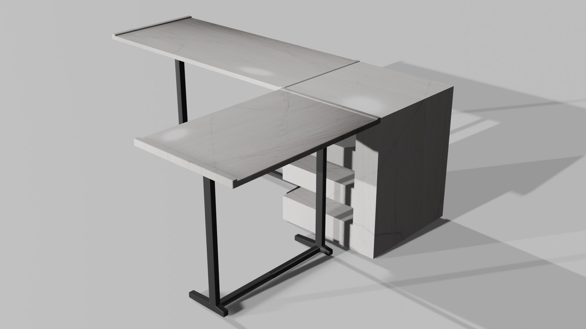 Marble L-Shaped Desk 3D Model - TurboSquid 2212542