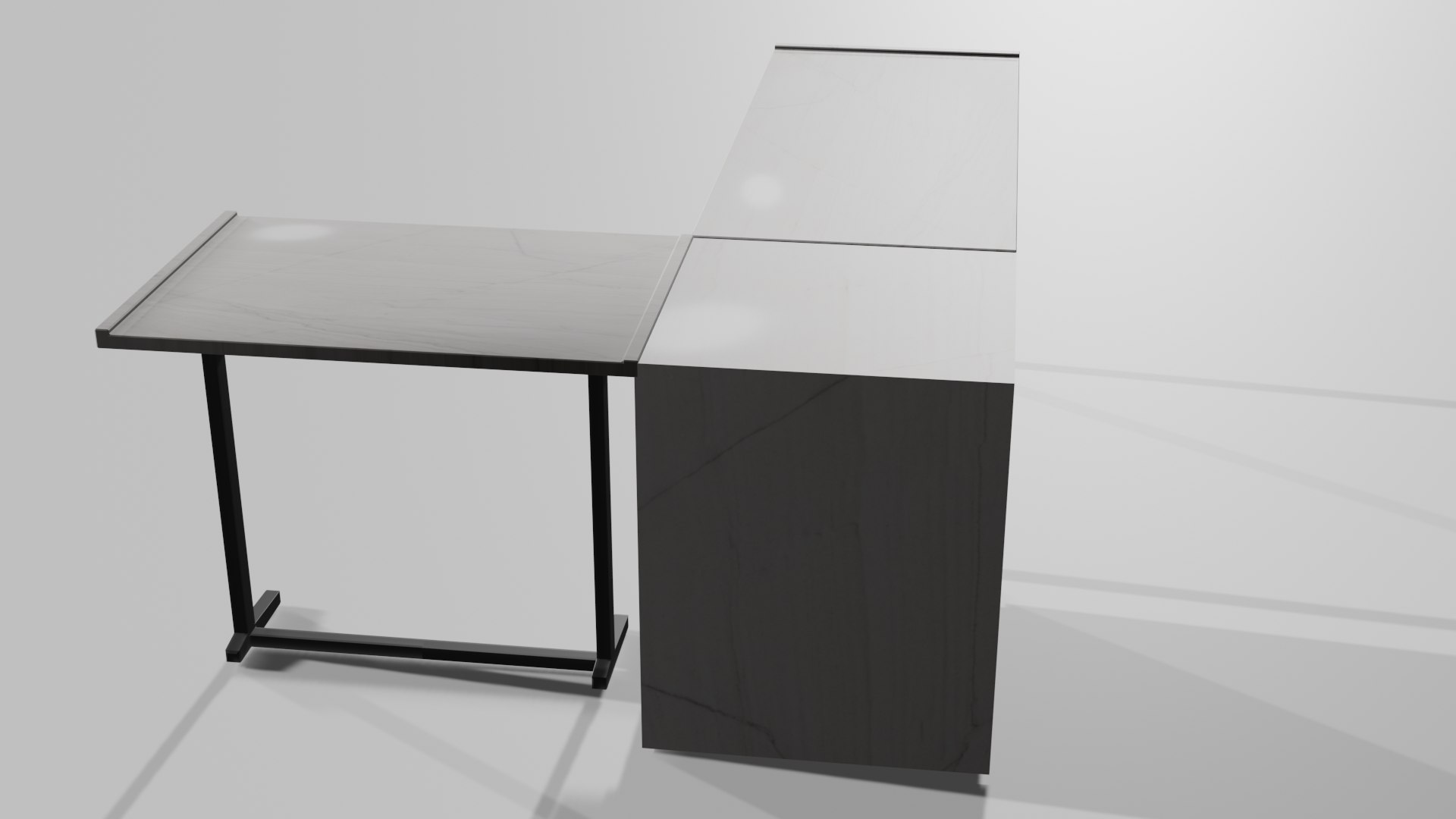 Marble L-Shaped Desk 3D Model - TurboSquid 2212542