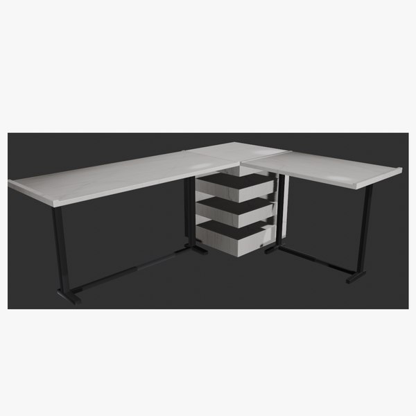 modelo 3d Escritorio de mármol en forma de L - TurboSquid 2212542