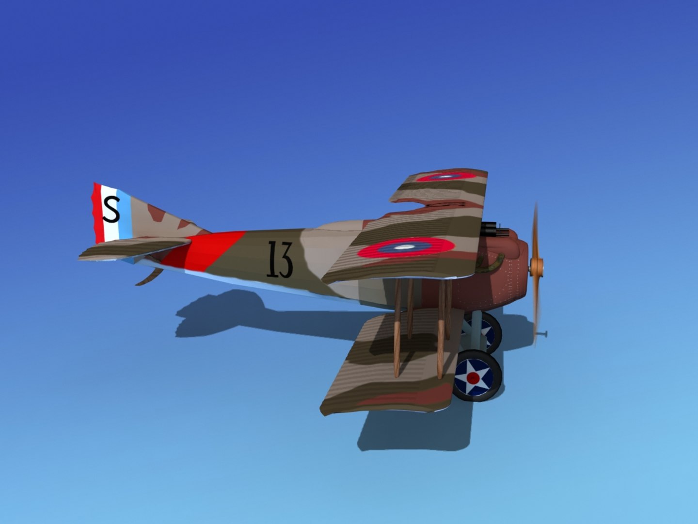 3d Spad Vii S Fighter Aircraft Model