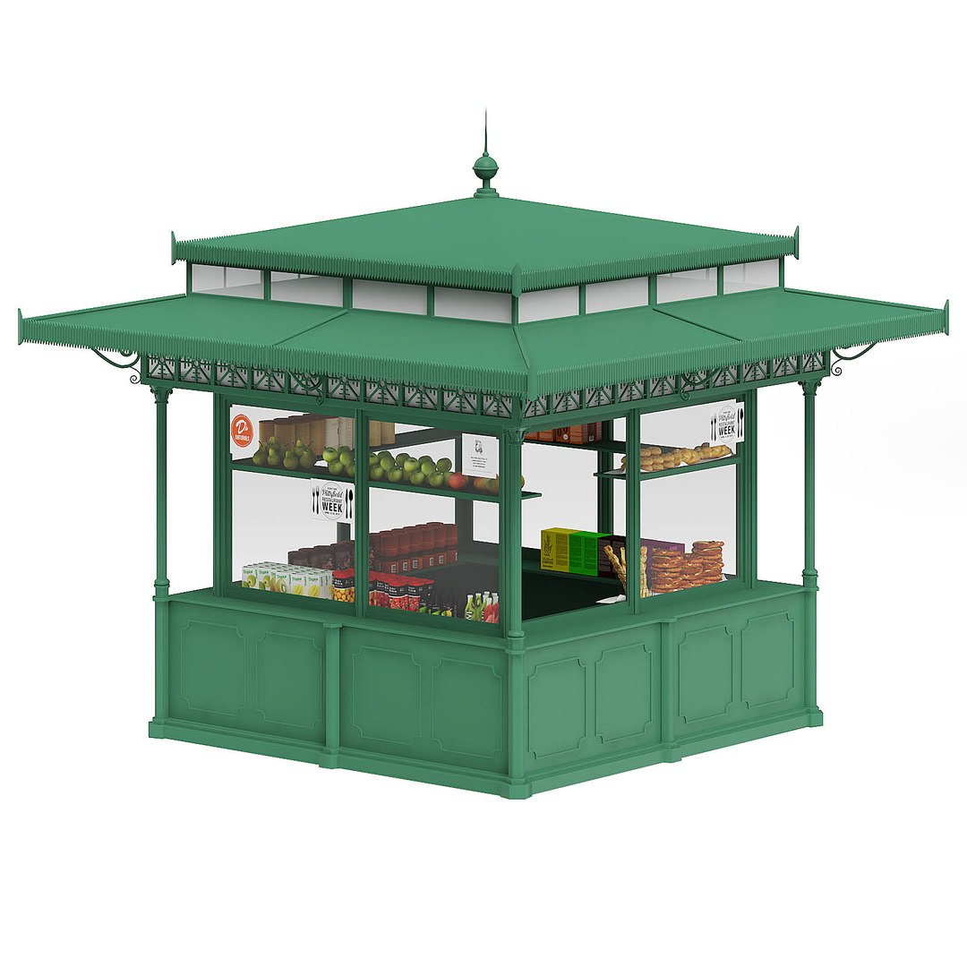 Green Standard Kiosk 3D Model - TurboSquid 1442971