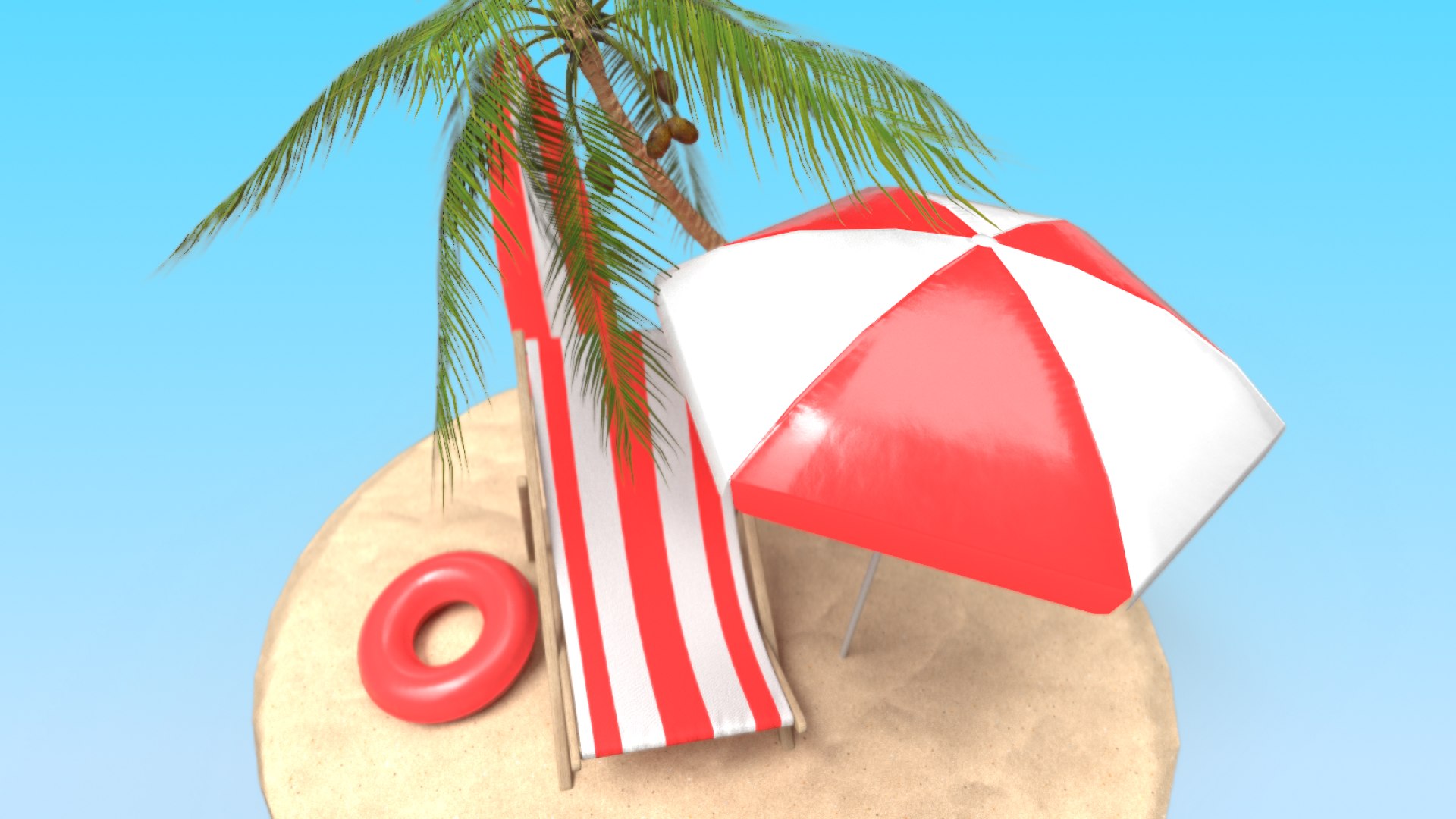3D Beach Diorama Model - TurboSquid 2288531