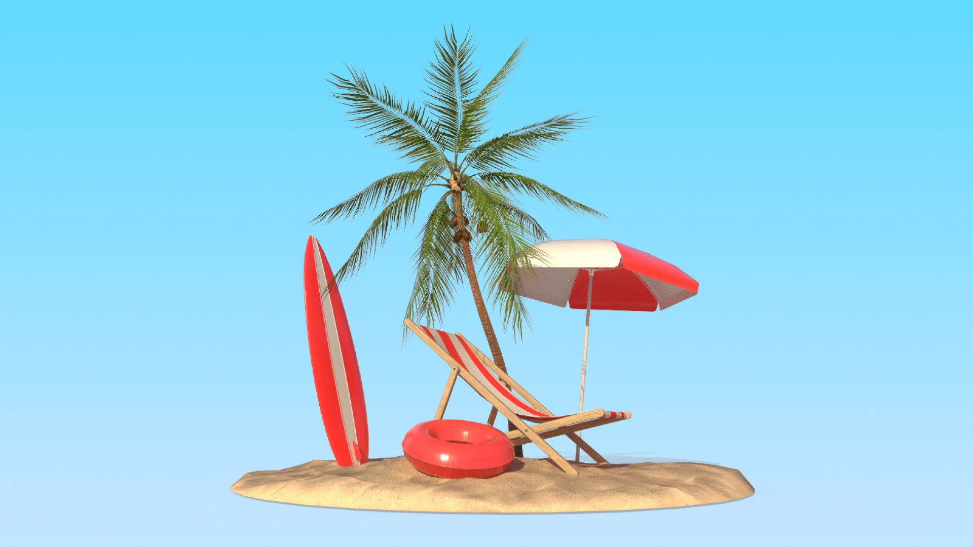3D Beach Diorama Model - TurboSquid 2288531