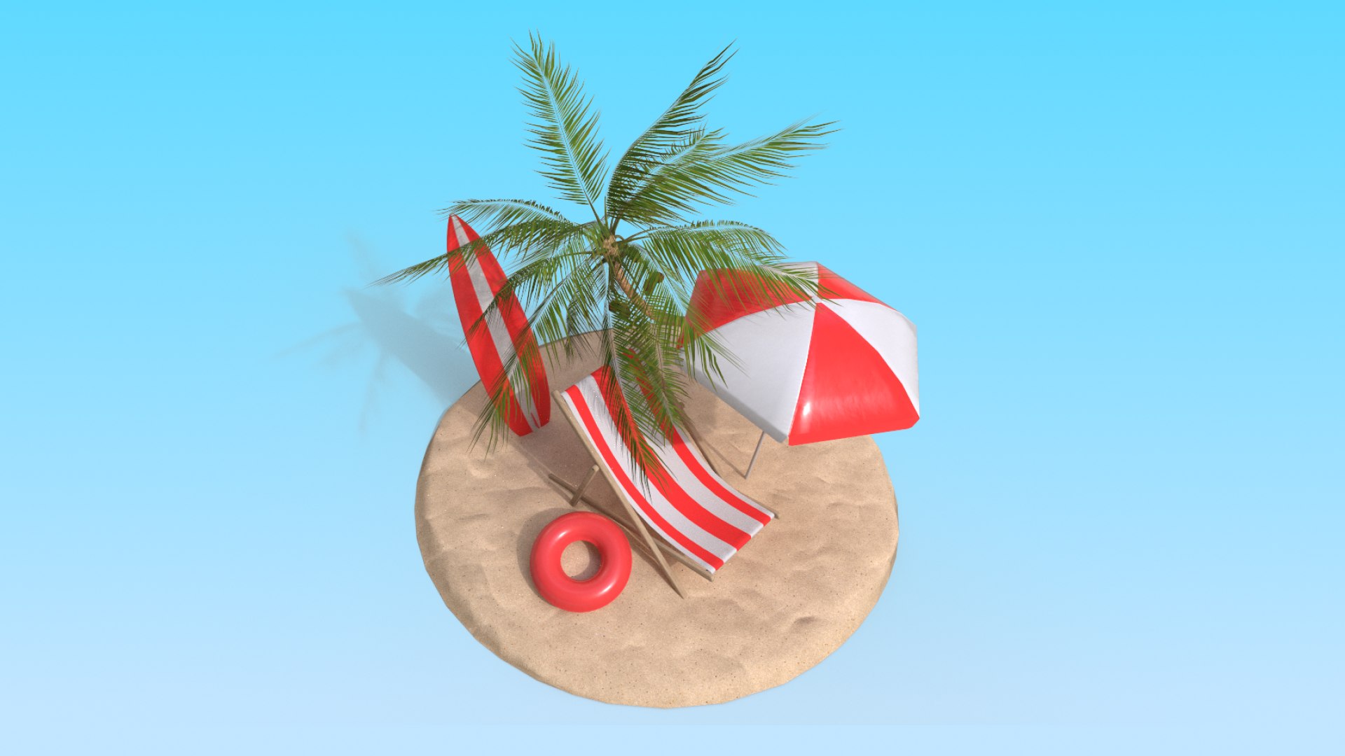 3D Beach Diorama Model - TurboSquid 2288531