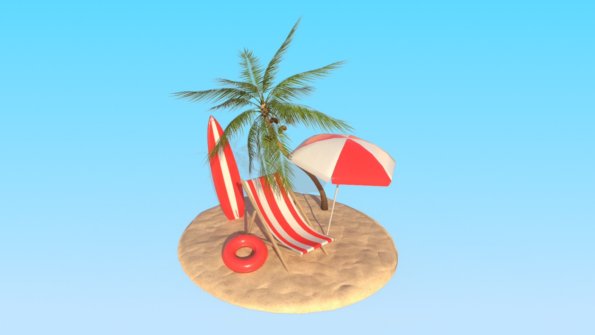 3D Beach Diorama Model - TurboSquid 2288531