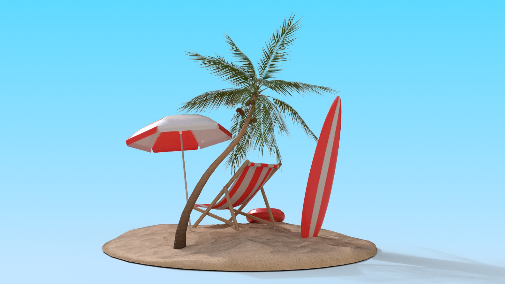 3D Beach Diorama Model - TurboSquid 2288531