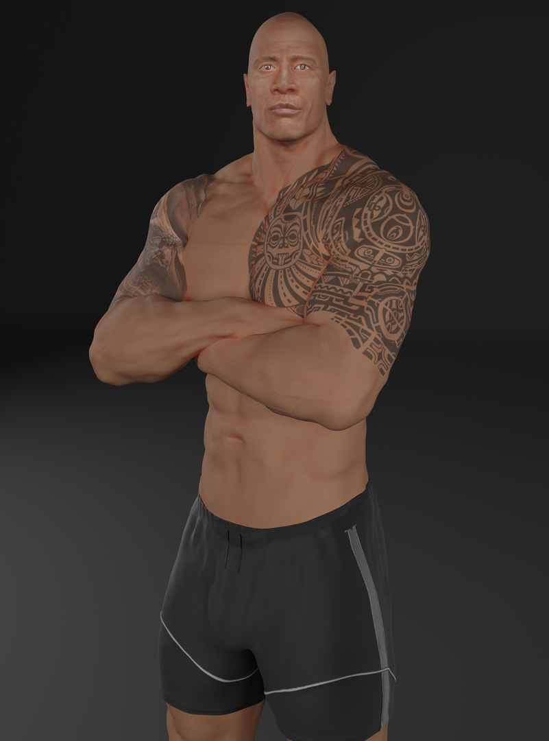 Dwayne johnson rock 3D - TurboSquid 1673464