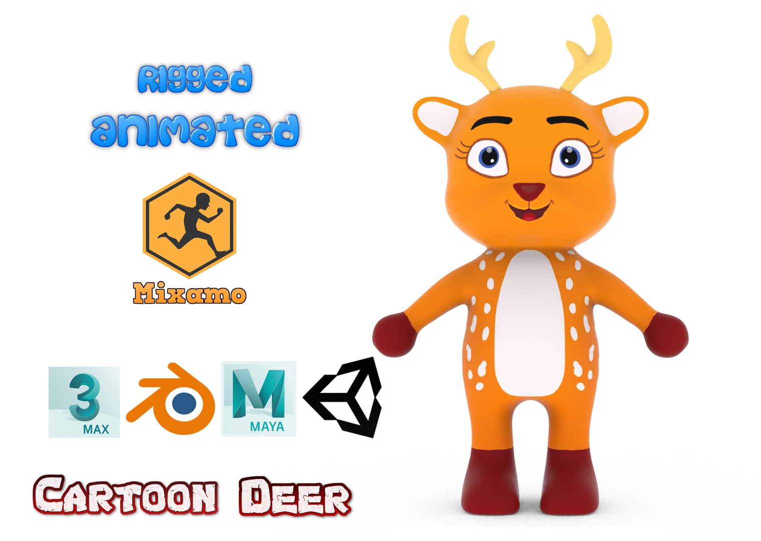 modelo 3d Character004 Animated Deer 3D - TurboSquid 2013263