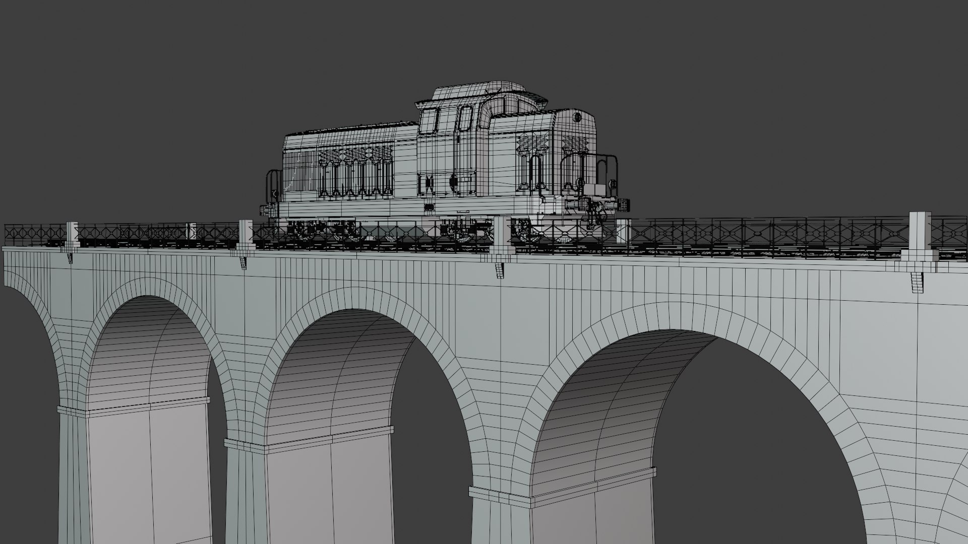 3D Viaduct With Locomotive - TurboSquid 2251678