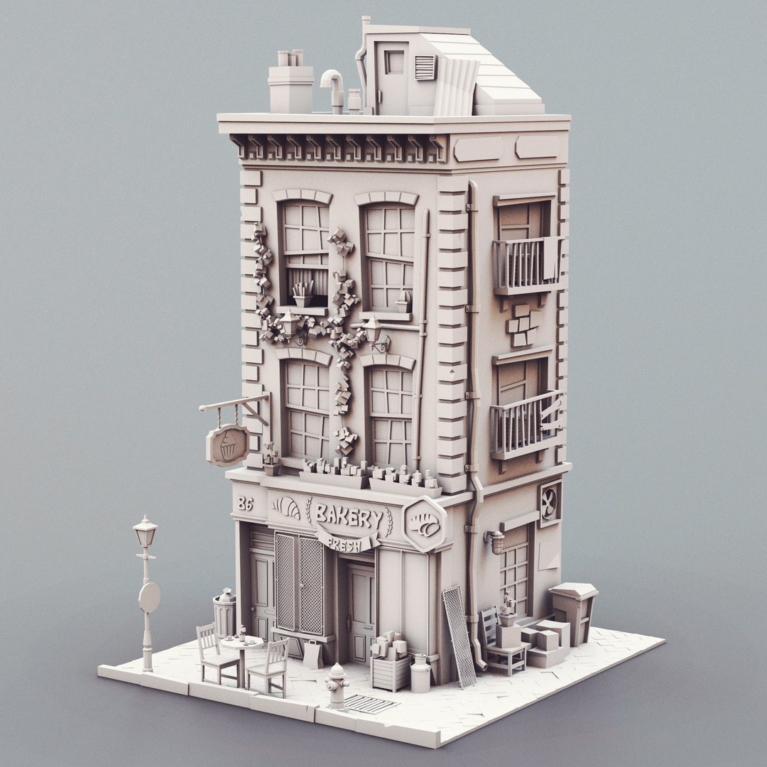 3D Low Poly Bakery 01 Model - TurboSquid 2006121