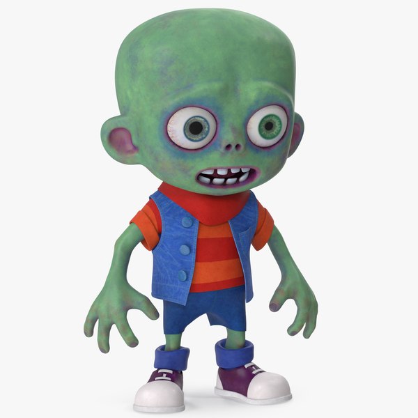 青い衣装を着た漫画のゾンビグリーン3Dモデル - TurboSquid 2502776
