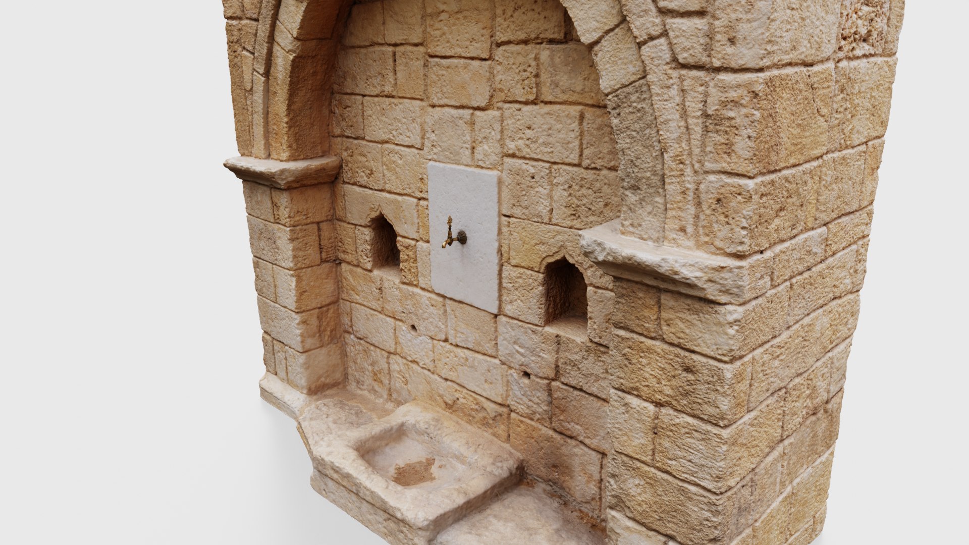3D Medieval Stone Drinking Fountain - 8K - TurboSquid 2219034