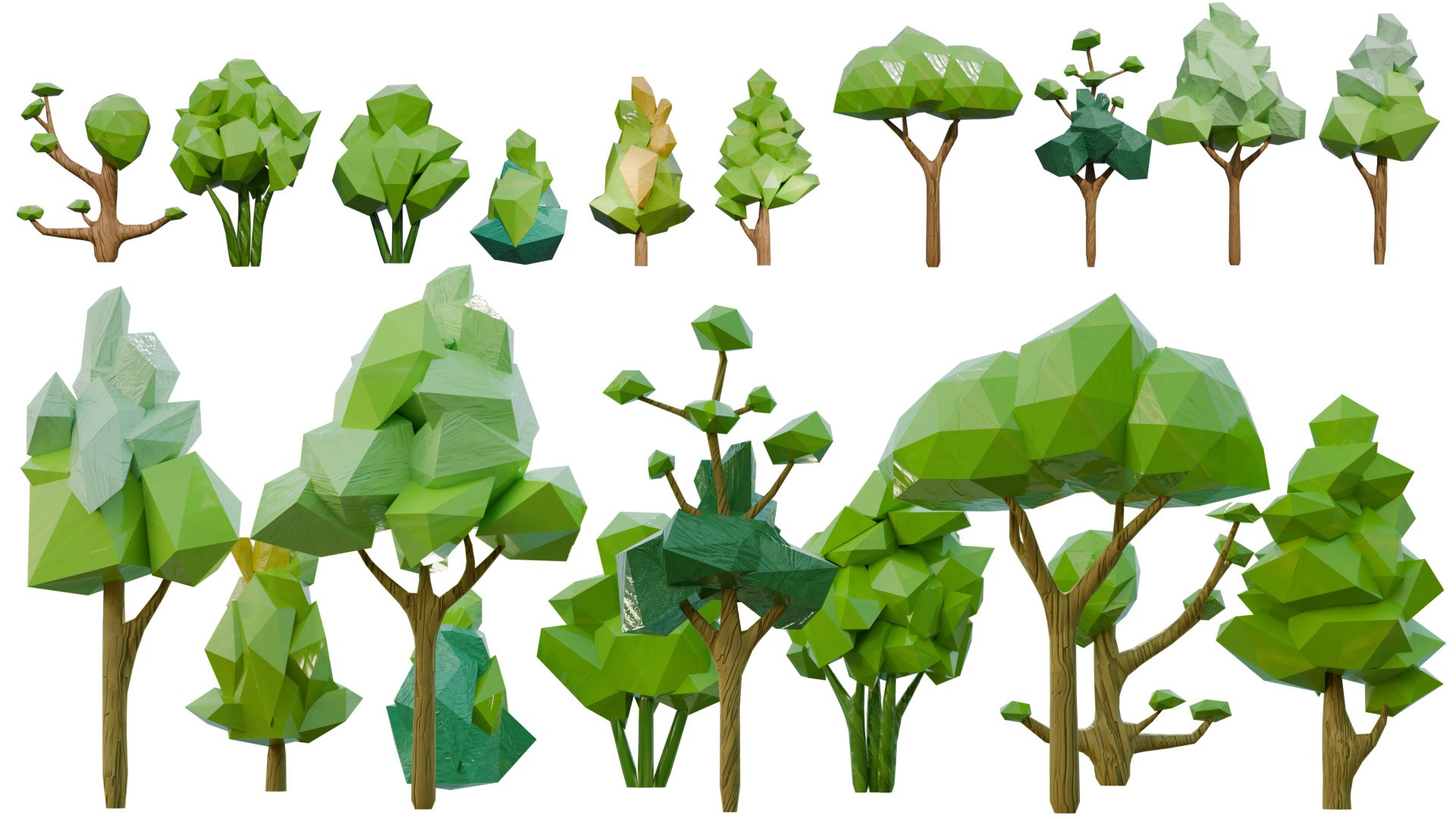 Mobile-Game Stylized Tree Pack 3D Model - TurboSquid 2306003