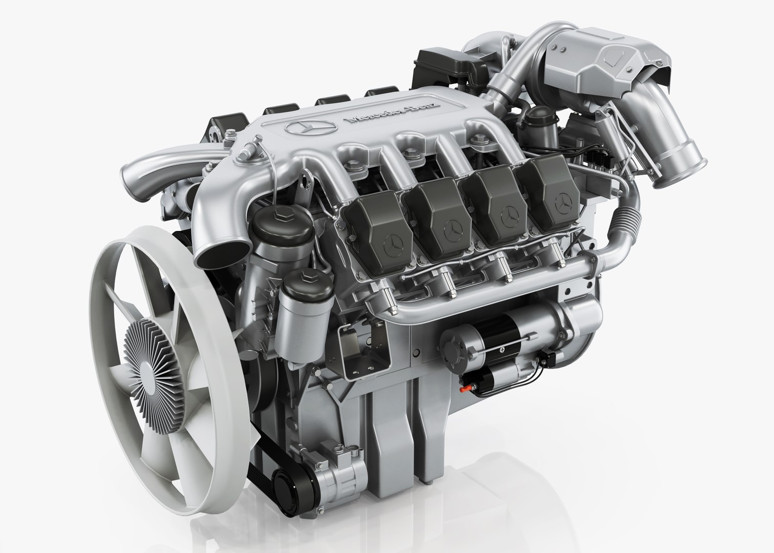 3D Mercedes-benz Om502la Diesel Engine - TurboSquid 1425005