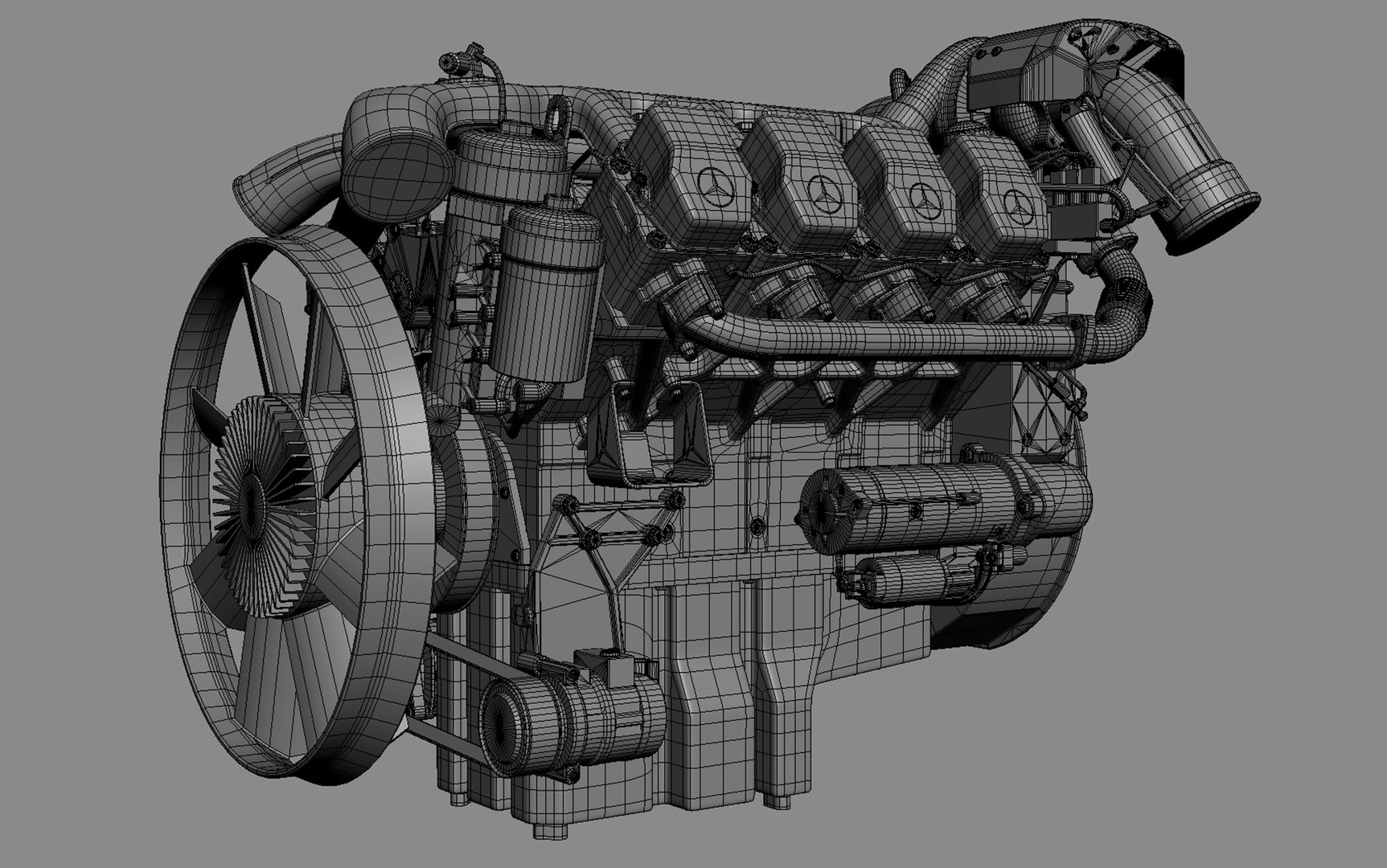 3D Mercedes-benz Om502la Diesel Engine - TurboSquid 1425005