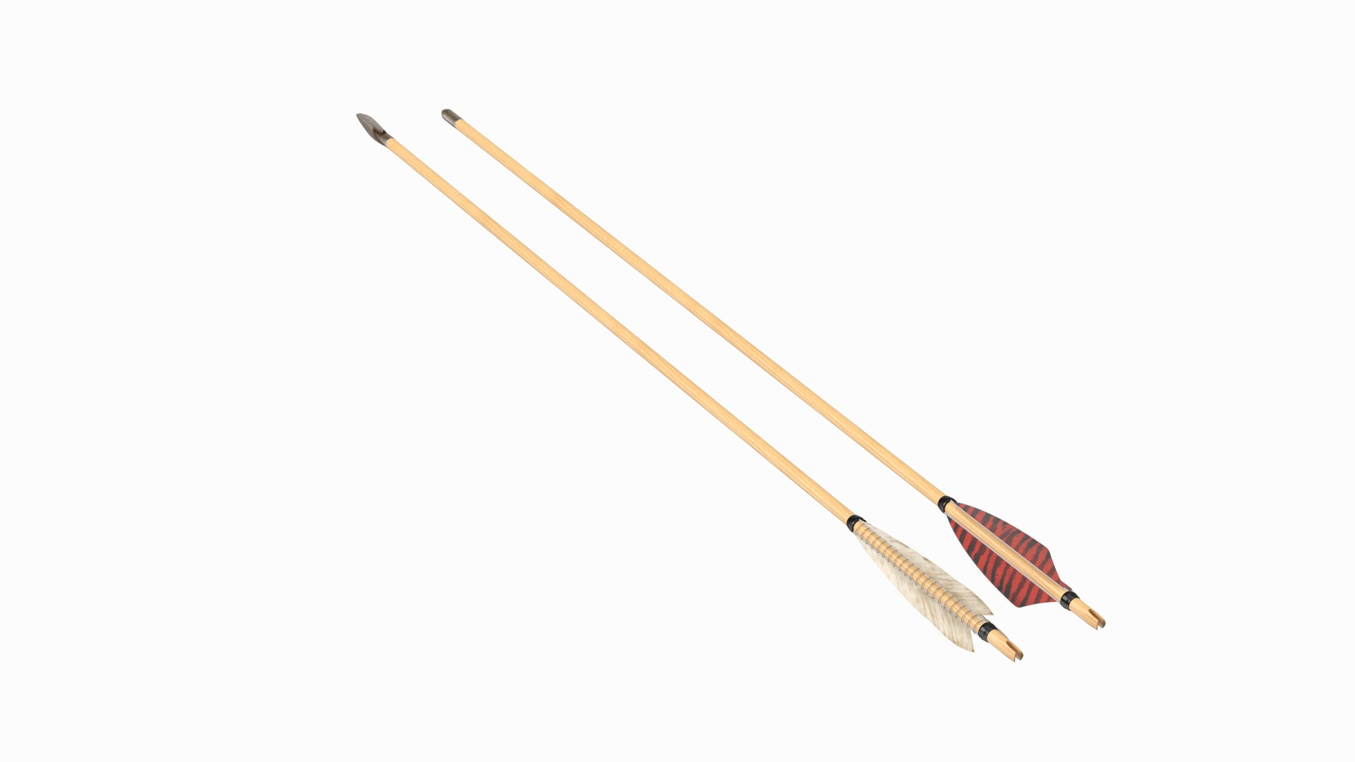 Wooden Bow Arrows Set model - TurboSquid 2151659