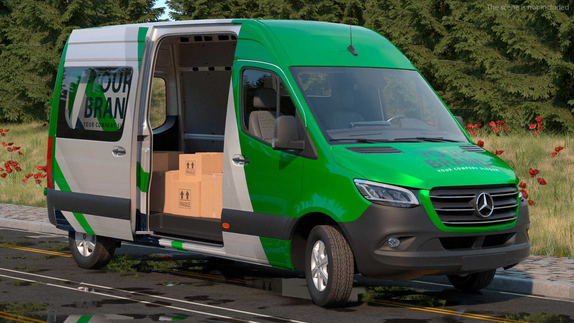3D model 2019 Mercedes Sprinter Van Your Brand Rigged - TurboSquid 1896252