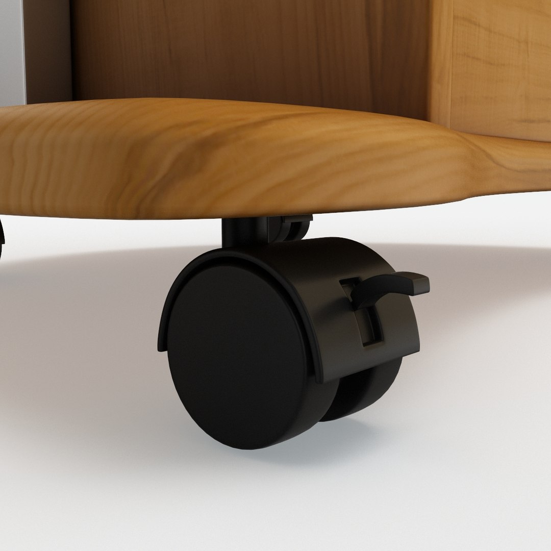 3d Model Wooden Computer Cart