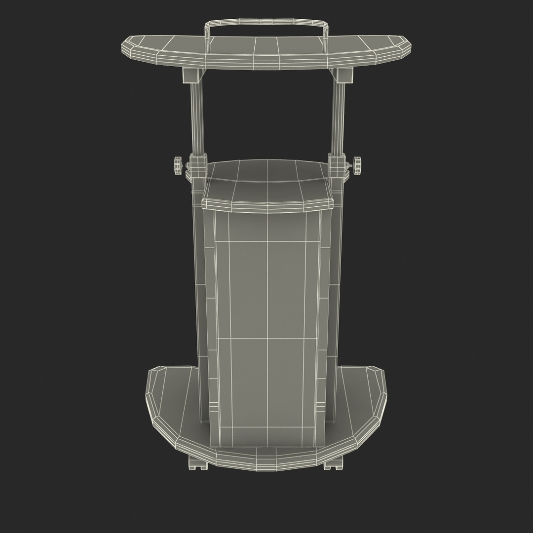 3d Model Wooden Computer Cart