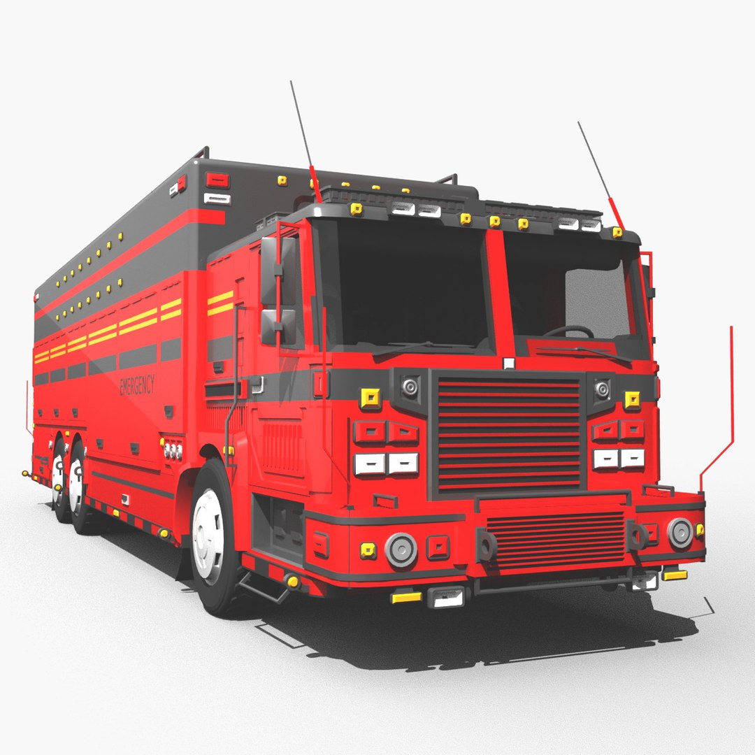 Fire Truck Heavy Rescue Unit 3D model - TurboSquid 1833584