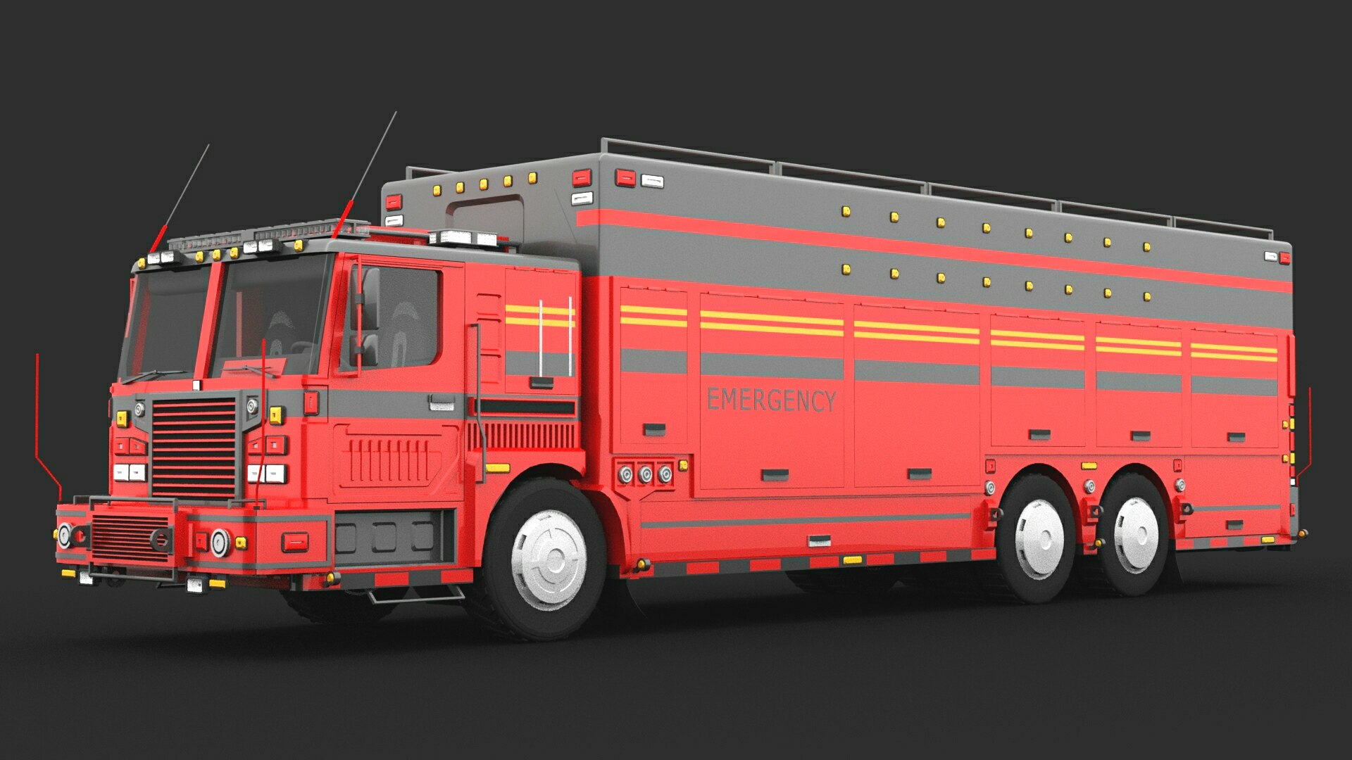 Fire Truck Heavy Rescue Unit 3D model - TurboSquid 1833584